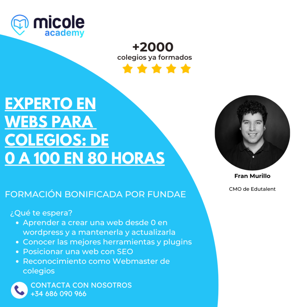 Micole Academy - Formación: "Experto en Webs para colegios"